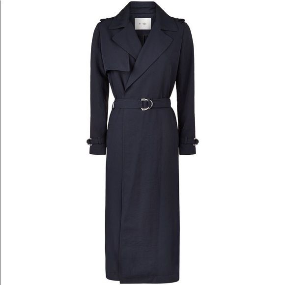 Maje | Jackets & Coats | Maje Navy Blue Golti Trench Coat Belted | Poshmark